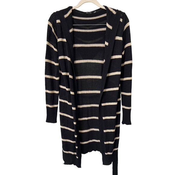 Doe & Rae | Sweaters | Doe And Rae Stripe Hooded Cardigan Long Women S ...